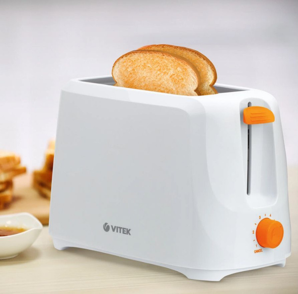 Тостер VITEK VT-1580, белый купить по выгодной цене в интернет-магазине OZON (1158372722)
