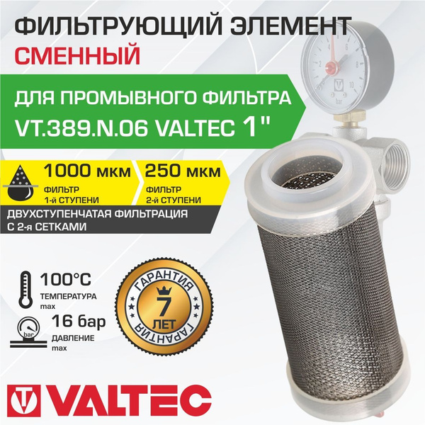 Сменный фильтрующий элемент для самоочищающегося промывного фильтра 1" VT.389.N.06 VALTEC ...