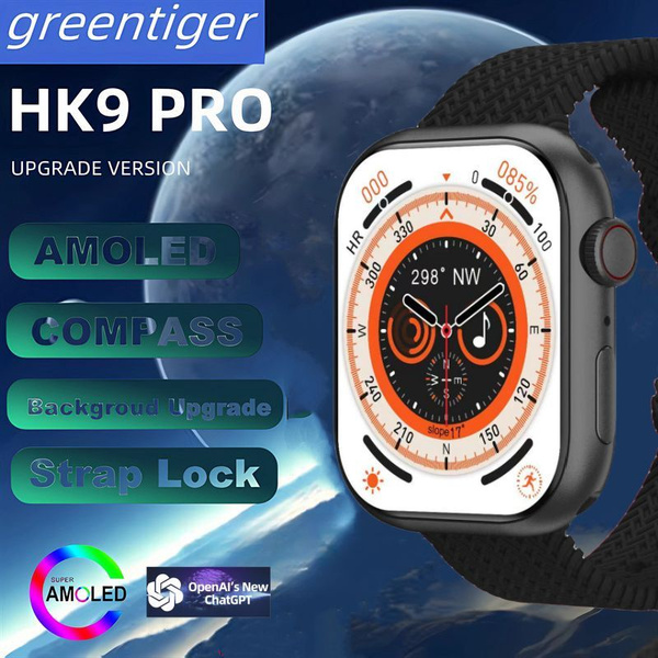 Greentiger Умные часы /Часы/HK9 PRO/AMOLED/Смарт-часы/давление/пульс/watch 8/GPS Умные часы/NFC ...
