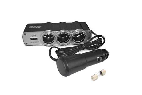 Разветвитель прикуривателя AVS 12/24 на 3 выхода+USB CS314U купить по низкой цене с доставкой и ...