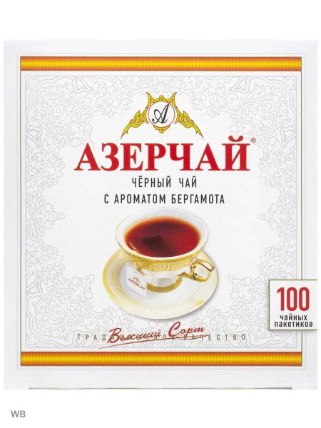 Чай черный Azercay Черный С Бергамотом в пакетиках, 100 пак., 1 шт ...