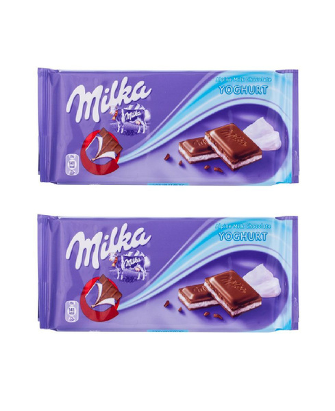 Шоколад Milka Yoghurt, 2 шт по 100г - купить с доставкой по выгодным ...