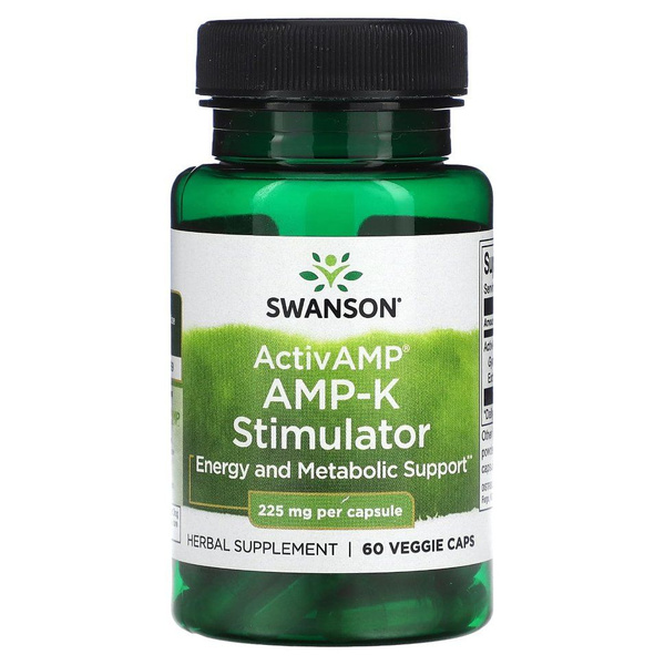 Swanson, ActivAMP AMP-K Stimulator, 225 мг, 60 растительных капсул ...