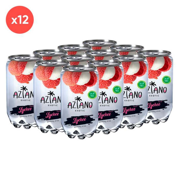 Газированный напиток Aziano со вкусом личи (Китай), 350 мл (12 шт ...