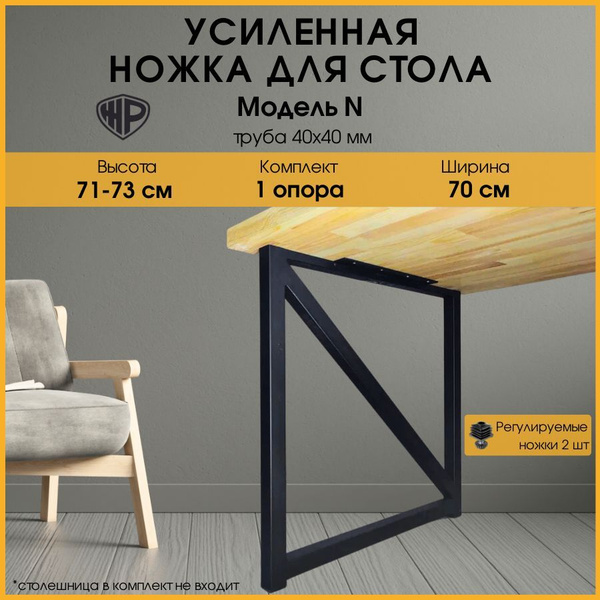 Подстолье для стола металлическое в стиле Лофт 71х70 см форма N Ножки ...