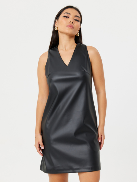 Сарафан кожаный офисный, Женский, На любой сезон, размер 46, материал ...