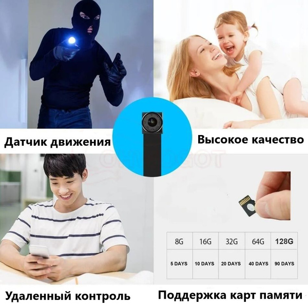 Скрытая камера видеонаблюдения Шлейф обычный 1920×1080 Full HD - купить ...