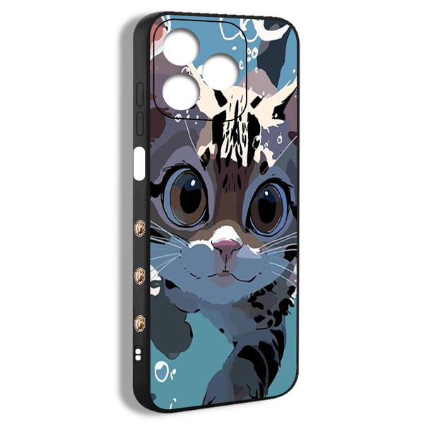чехол для смартфона Подходит для Tecno Spark 10c милый аниме кот модного плаката Rmr18 купить
