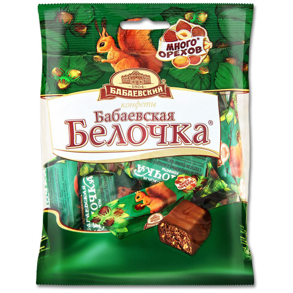 Конфеты шоколадные с начинкой "Бабаевская Белочка", 200 г, 1 уп ...