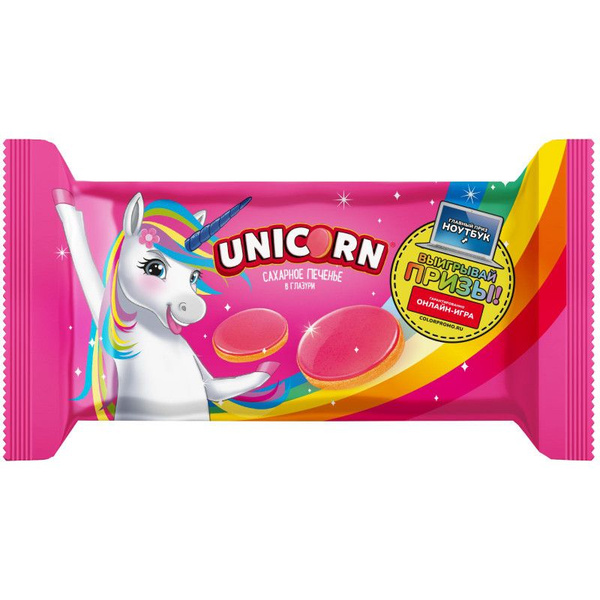 Печенье Kellogg's Unicorn клубника клубничное сахарное в глазури, 105г ...