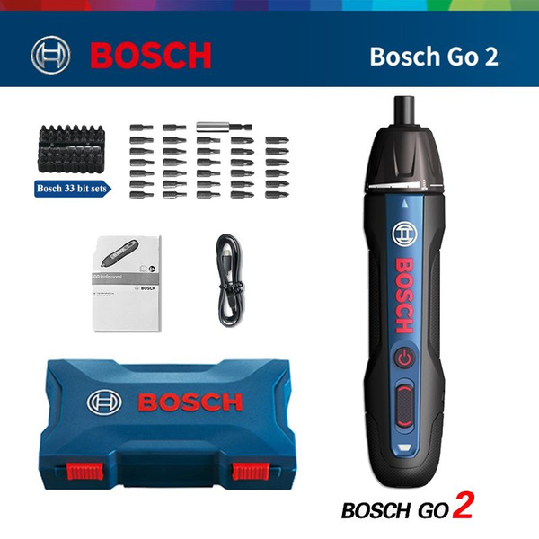 Аккумуляторная отвертка Bosch GO 2 поколения В комплекте 33 бита, 5 Нм ...