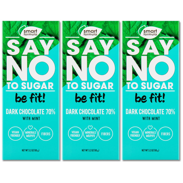 Шоколад без сахара Smart Formula "Мята", горький, 90 г, 3 шт. - купить ...
