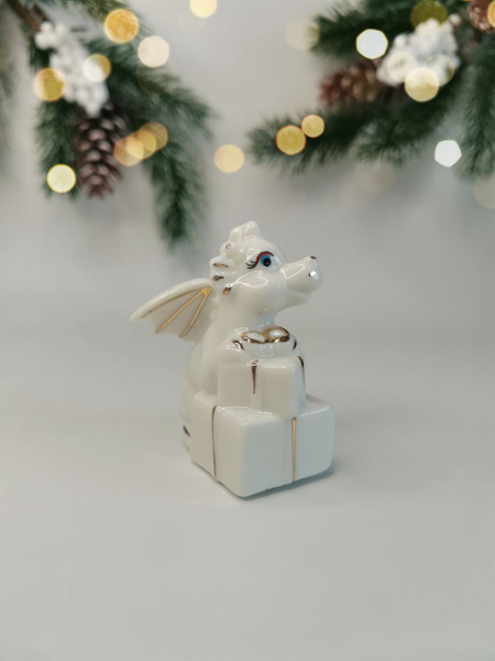 Фигурка декоративная Символ года 2024 года Дракон сувенир фарфоровый арт Символ года 2024 года