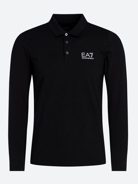 Поло EA7, размер 58, 56, цвет черный, 95% хлопок, 5% эластан - купить по выгодной цене в ...