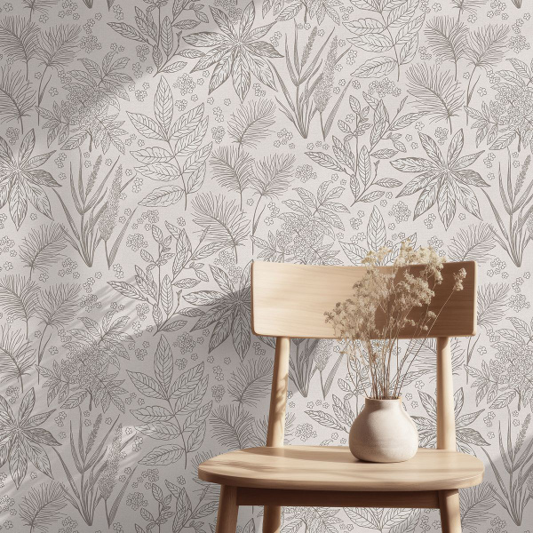 Обои "Botanicus", листья шоколадные на светлом, 1,06 х 10 м (Erismann, арт. 123-106-21) - купить ...