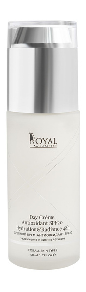 ROYAL SAMPLES Дневной крем - антиоксидант SPF 20 Royal Samples увлажнение и сияние 48 часов, 50 ...