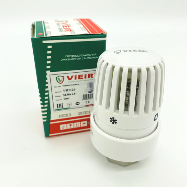 Термоголовка для радиатора отопления жидкостная ViEiR M30х1.5 купить на OZON по низкой цене ...