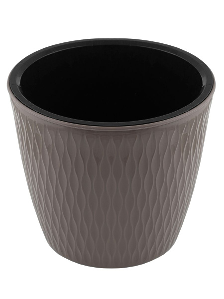 Кашпо 8.5 л со вставкой настольное для цветов и растений, пластиковый цветочный горшок ElfPlast ...