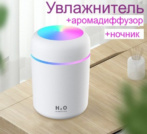 Увлажнитель воздуха ультразвуковой настольный с подсветкой, мини ...