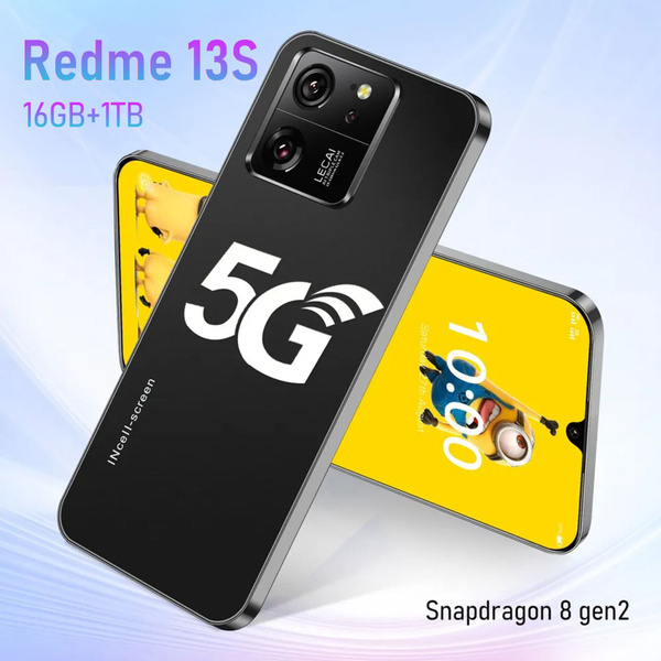 Смартфон Redme 12 PRO 1 ТБ 16 ГБ Черный, Серый 7.3 IPS Redm 13 pro-1 ...