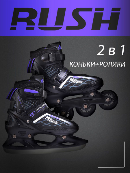 Коньки раздвижные ледовые RUSH ACTION размер 37, 38 - купить с ...