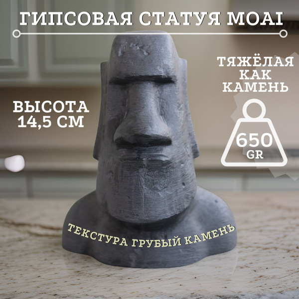 Статуэтка Истукан Моаи, гипс 14.5 см арт истукан_gr1 - купить по низким ...