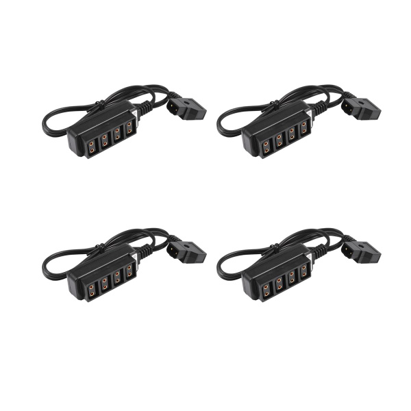 4 x Male D-Tap B Type Power Dtap Tap to 4 Female P-Tap Ptap Hub Adapter ...