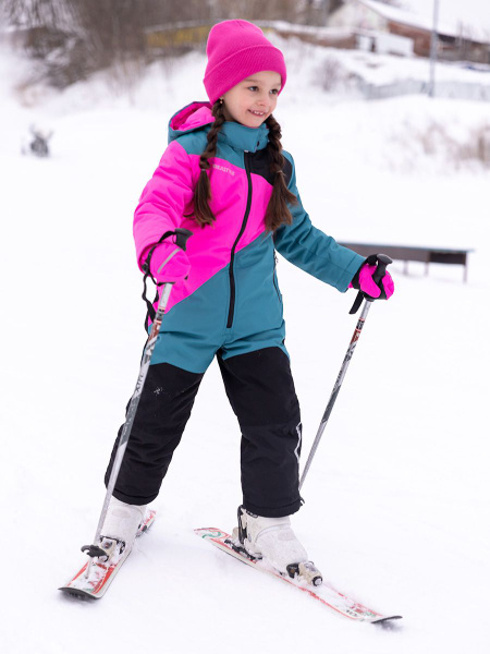 Комбинезон утепленный Девочки NIKASTYLE, размер 122 розовый Зима Повседневный Мембранные ...