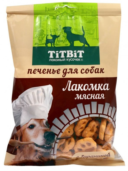 Titbit Лакомство для собак Печенье Лакомка мясная с бараниной, 200 г ...