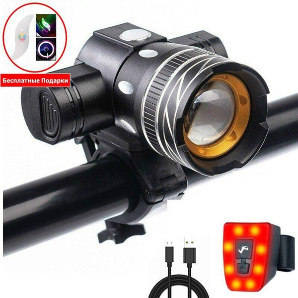 Фонарь Велосипедный Передний ,задний Фонарь, 3 Режима, USB Кабель ...