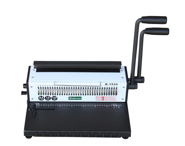 Переплетчик Bulros K-1534R на металлическую пружину A4 (297мм) 15/120 листов, круглые отверстия ...