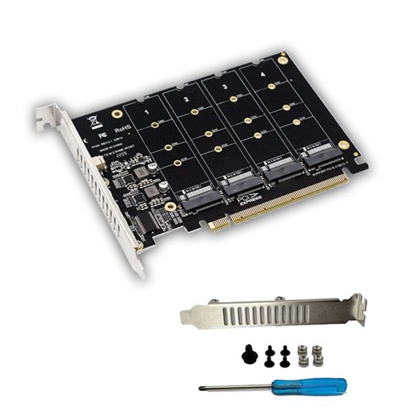 PCB PCIEX16 NVME PCB PH44 Карта NVME с 4 дисками Плата PCIE с ...