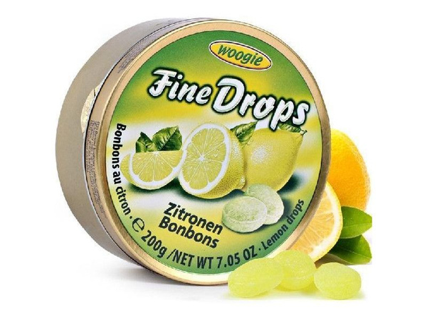 Натуральные леденцы Woogie FINE DROPS Zitronen Bonbons Лимон 200 г ...