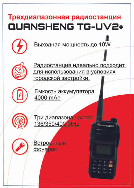 Радиостанция Quansheng TG-UV2 PLUS, 200 каналов - купить по доступным ценам в интернет-магазине ...