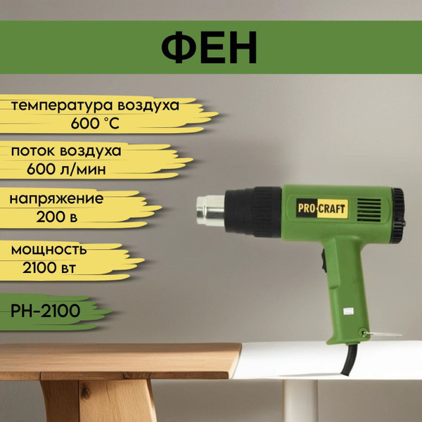 Строительный фен Procraft PH2 - купить по выгодной цене в интернет-магазине OZON (1374597196)