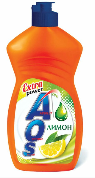 AOS(АОС) 2 в 1 Extra Power ЛИМОН Средство для мытья посуды 450 мл ...
