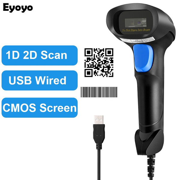 Eyoyo 1D 2D Barcode Scannerr USB проводной PDF417 CCD CMOS экран QR ...