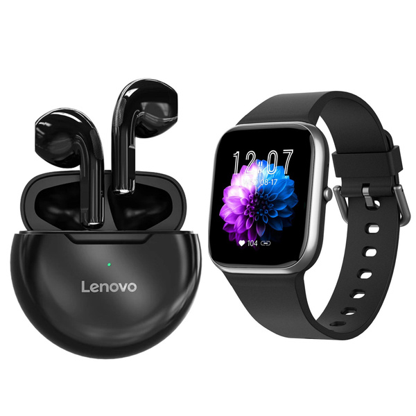 Купить смарт-часы Lenovo Y9pro Wathc-Black+HT38-Black, экран 1.28 ...