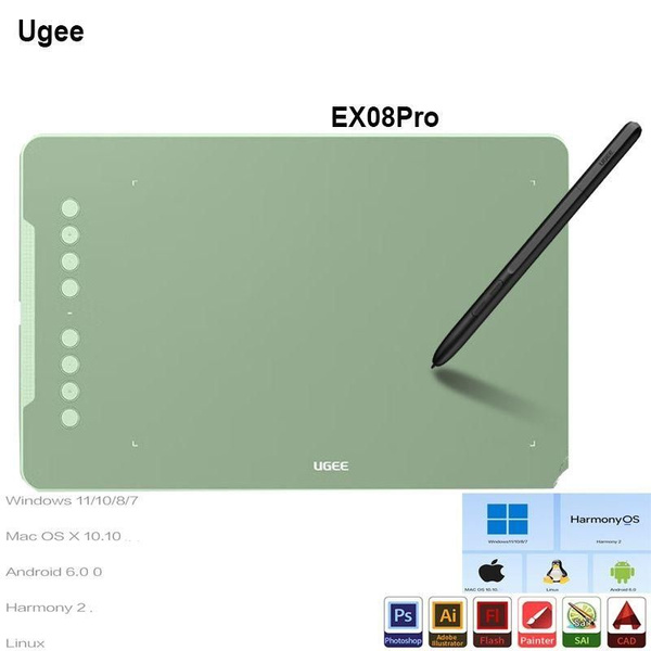 Графический планшет Ugee, A5, Android, Windows, 8192 уровня, светло-зеленый купить c доставкой ...