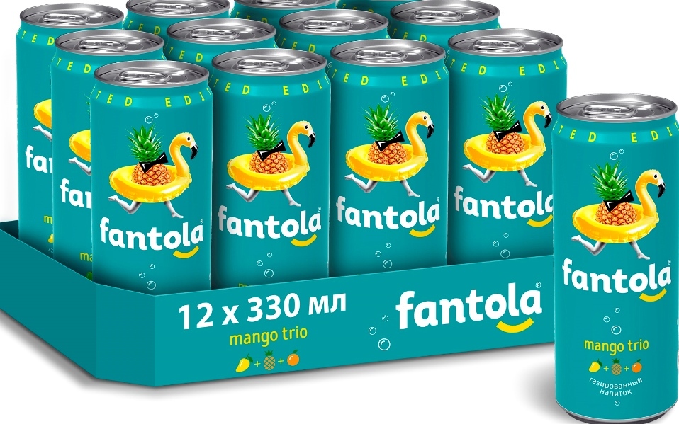 Характеристики Газированный напиток Fantola Mango Trio 12 шт по 0,33 л ...