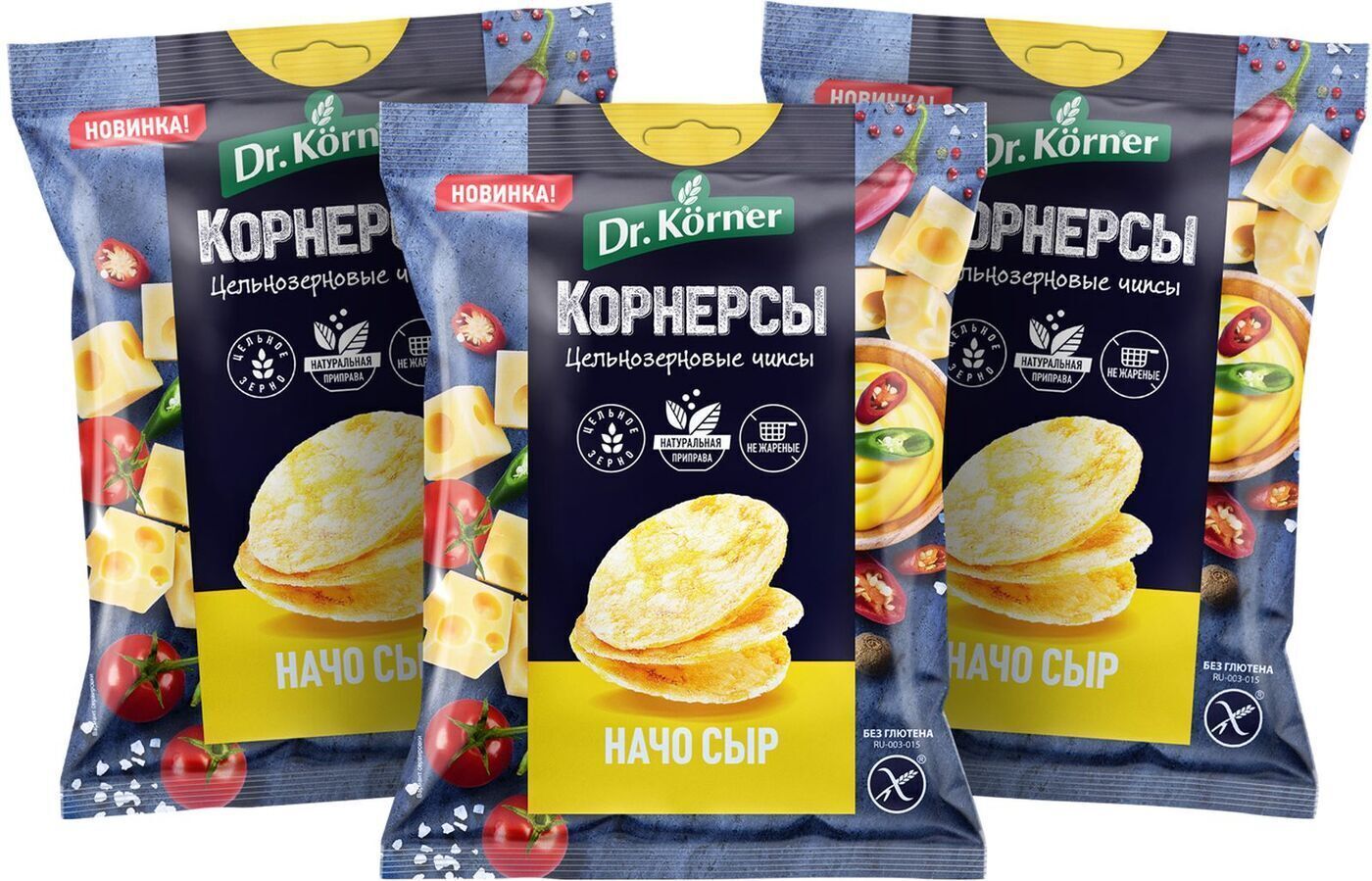 Чипсы Корнерсы с сыром начо Dr. Korner 50гр 15шт — купить в интернет ...
