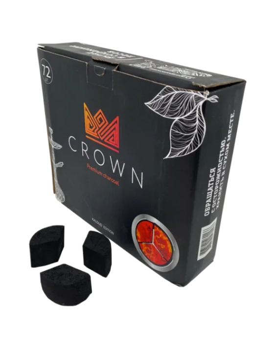 Кокосовый уголь для кальяна CROWN 1 кг, 72 шт. уголь имеет оригинальную ...