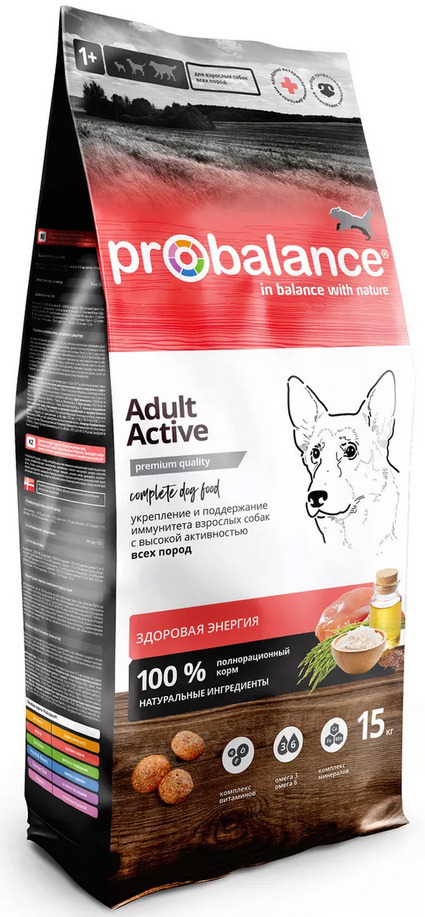 Корм сухой для собак Probalance Active, высокая активность, 15 кг — купить в интернет-магазине ...