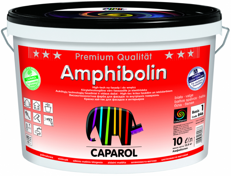 Краска Caparol AMPHIBOLIN ELF, Акриловая, Матовое покрытие, 2.5 л ...
