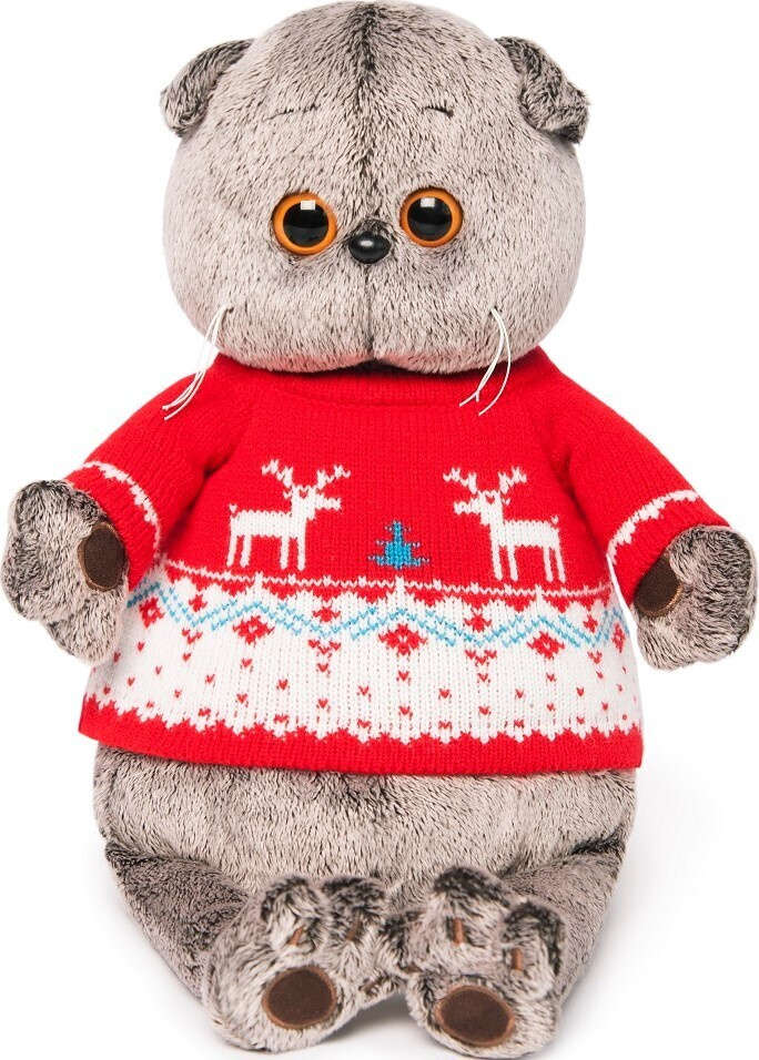 Мягкая игрушка Budi Basa Кот Басик в свитере с оленями, 19 см — купить ...