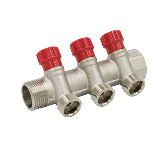 Коллектор с регулирующими вентилями 3 выхода 1"x3/4" "ViEiR" - купить в интернет-магазине OZON ...