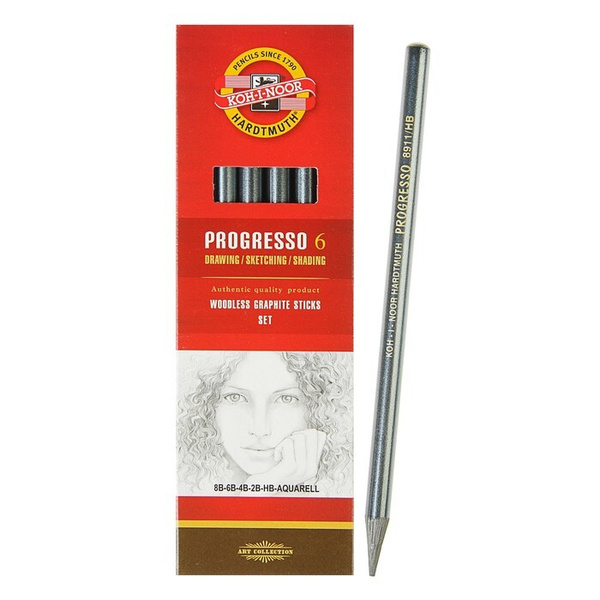 Карандаши художественные чернографитные Koh I Noor Progresso 8915