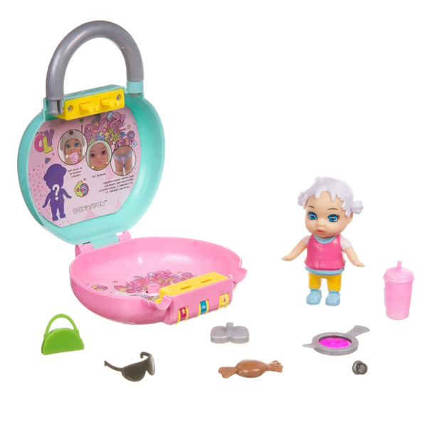 Пупс OLY в парике с аксессуарами в чемоданчике на кодовом замке №4 Bondibon развивающая игрушка ...