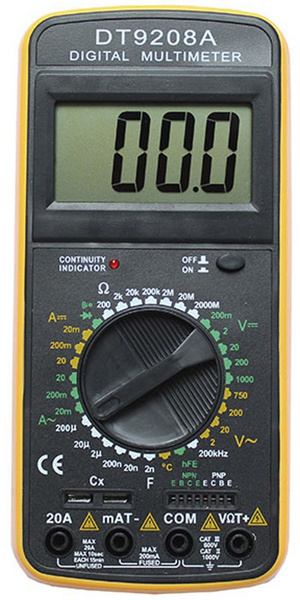 Цифровой мультиметр ТЕХМЕТР DT9208A (Оранжевый) купить по выгодной цене с доставкой по Москве и ...