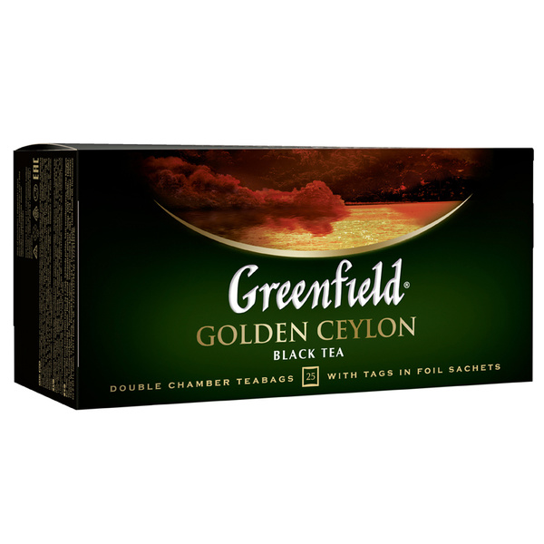Чай Greenfield "Golden Ceylon", черный, 25 фольг. пакетиков по 2г ...